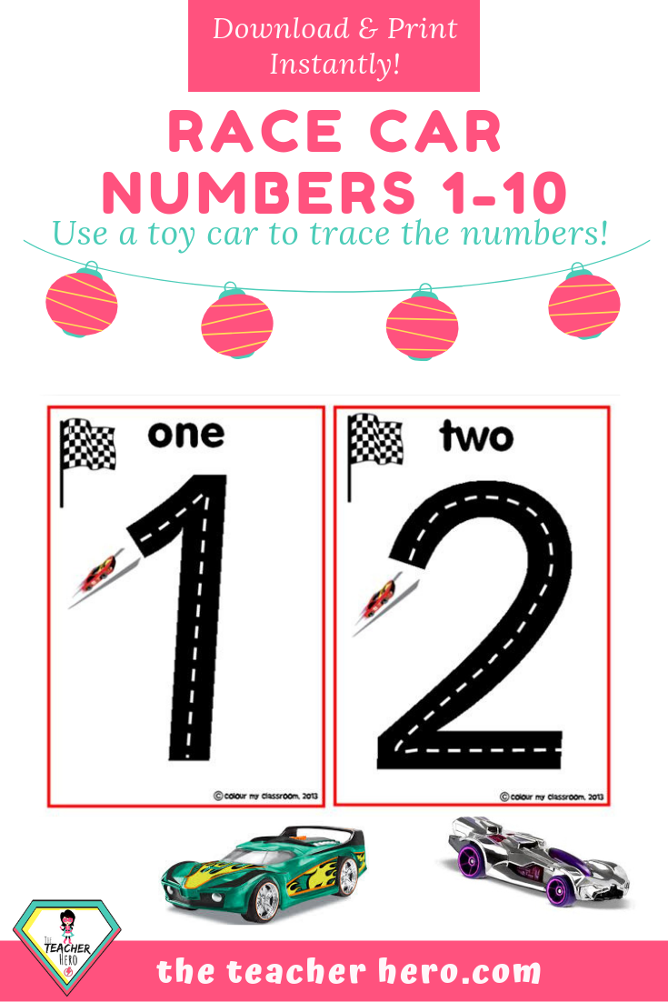 Race Car Numbers - The Teacher Hero