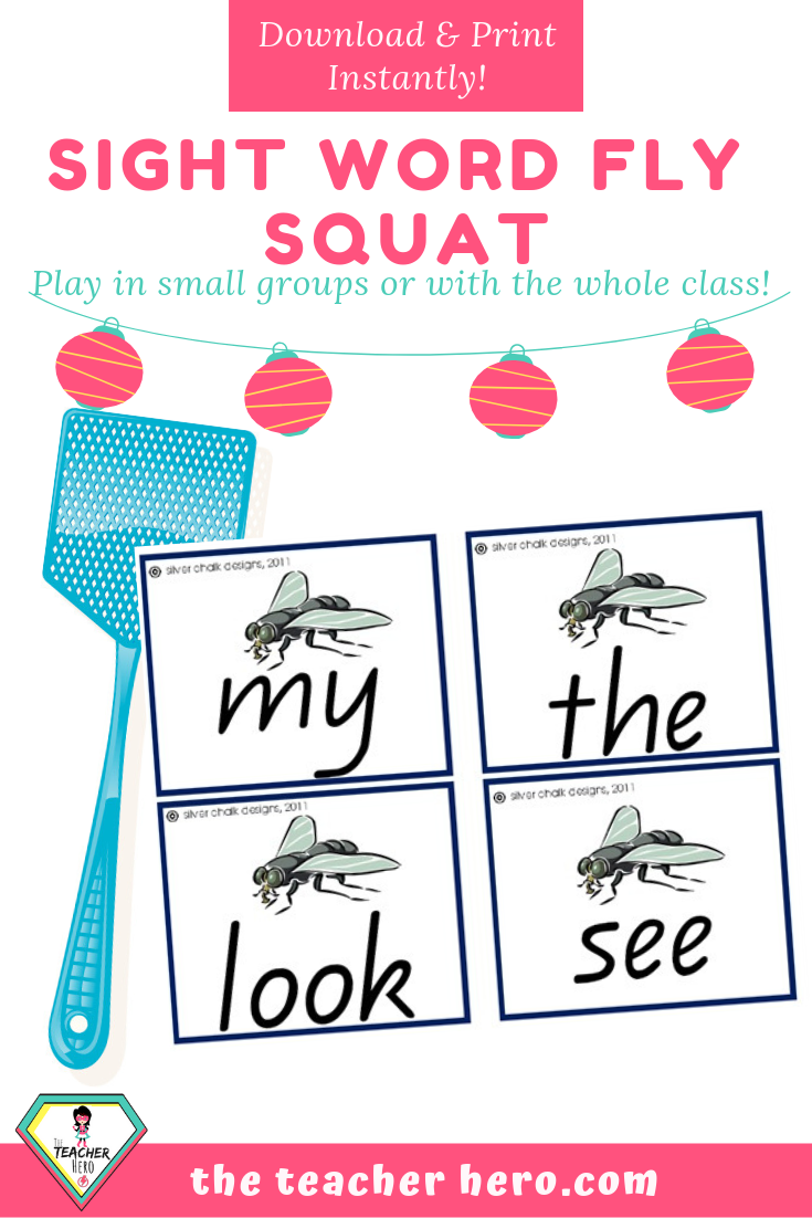Sight Word Fly Squat Game Set 1 - The Teacher Hero
