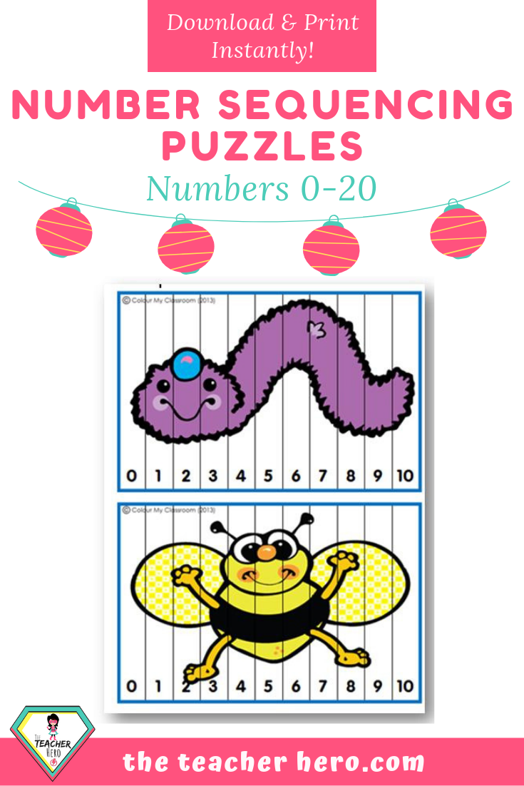 Number Sequencing Puzzles 0-20