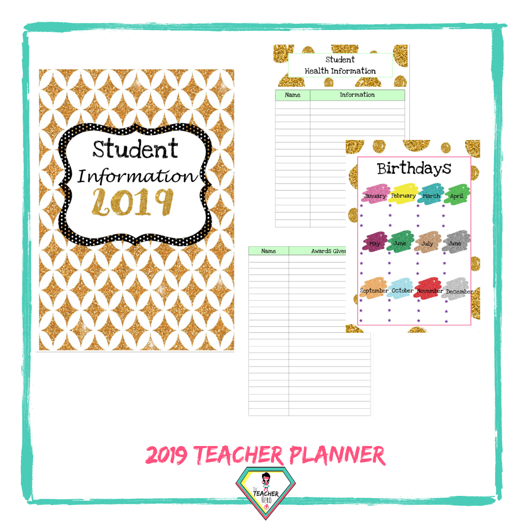 2020 Teacher Diary Planner - The Teacher Hero digital and ready to print