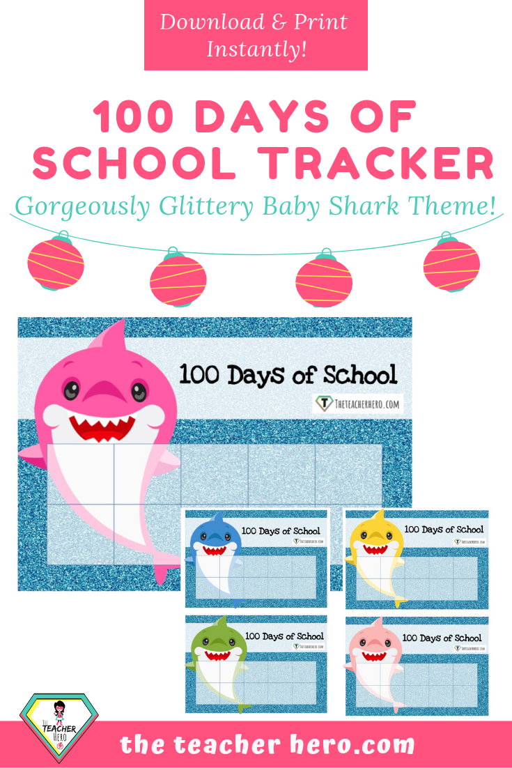 Baby Shark 100 Days of School Display