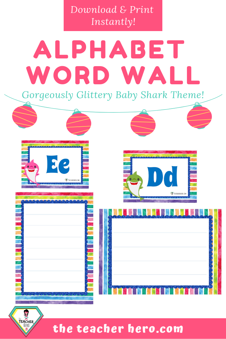 Baby Shark Word Wall Display - The Teacher Hero