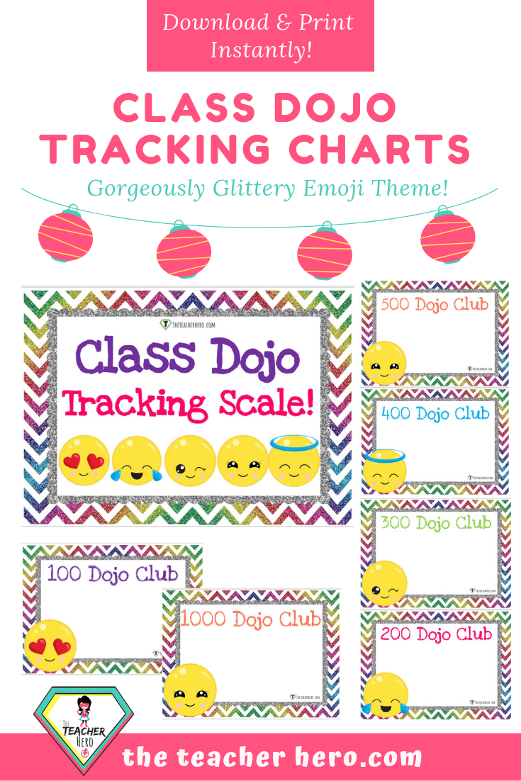 Emoji Theme Dojo Tracking Charts - The Teacher Hero