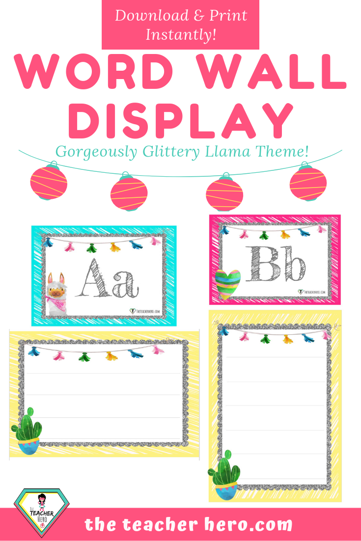 Llama Word Wall Display - The Teacher Hero