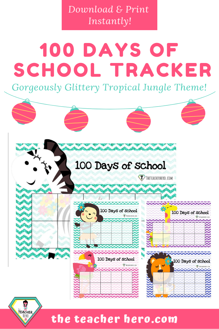 Tropical Jungle 100 Days of School Display