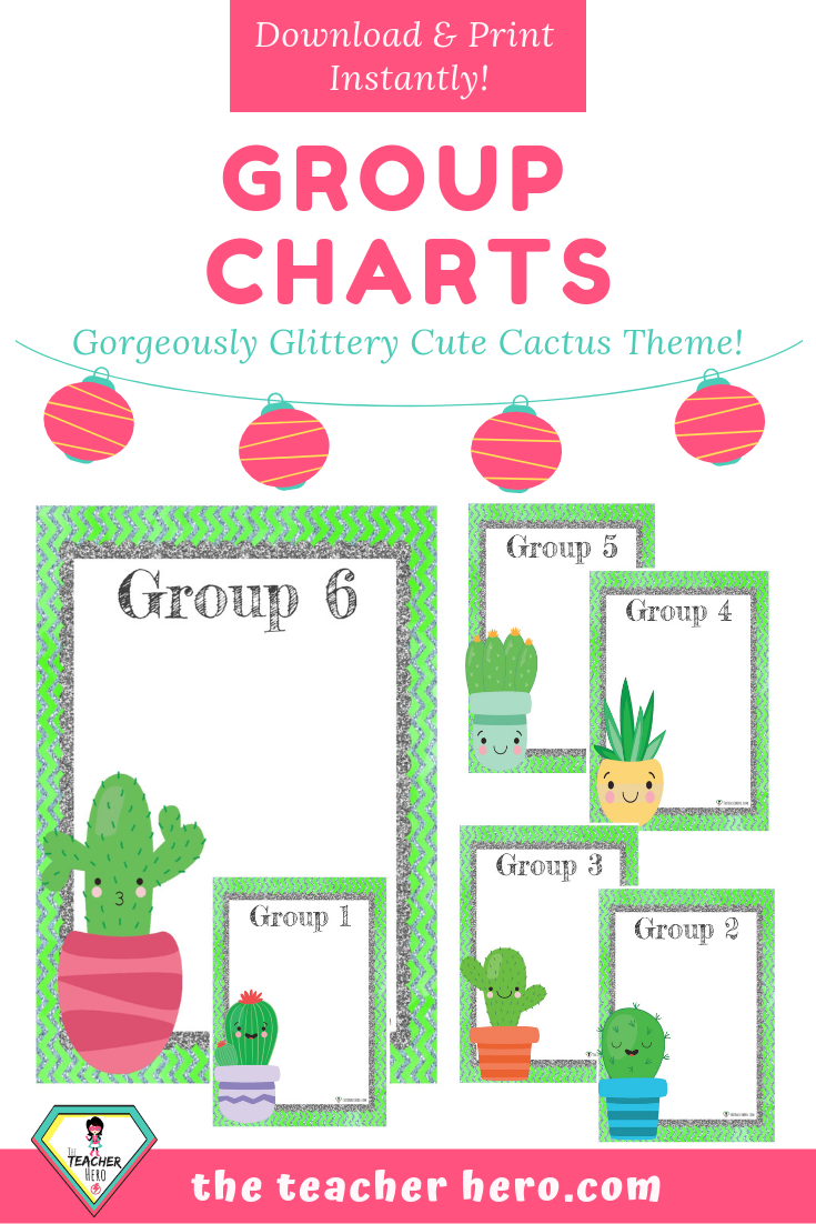 Cute Cactus Groups - The Teacher Hero