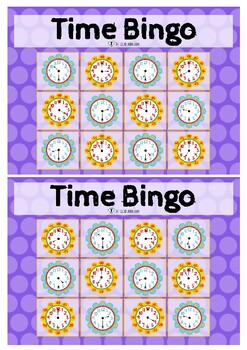 Time bingo: O'clock & Half past - Class set of 28!