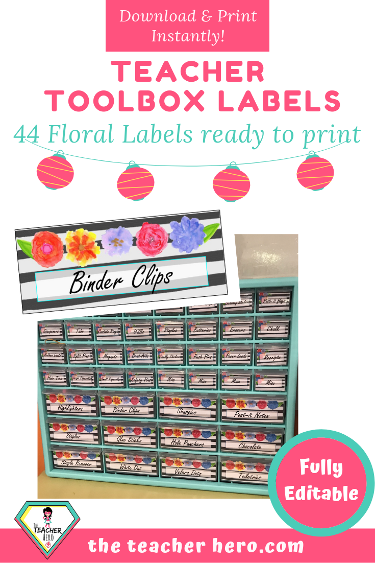 Teacher Toolbox Labels - Editable - The Teacher Hero