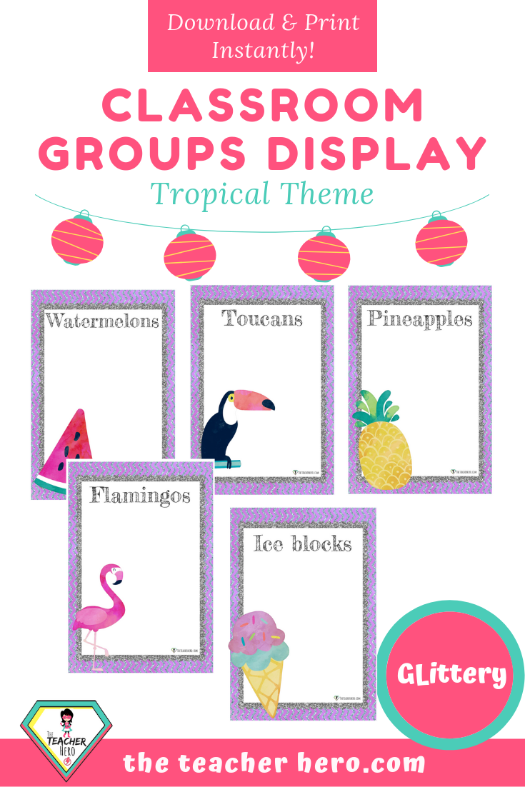 Tropical Groups Classroom Display - The Teacher Hero