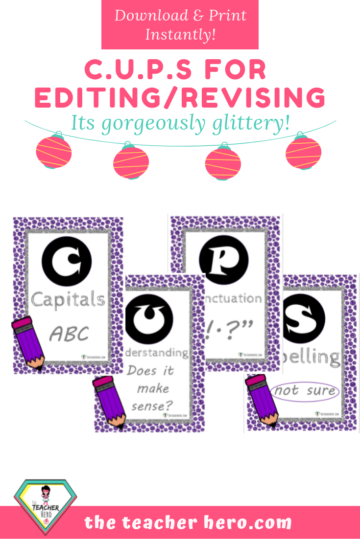 CUPS Editing Charts for Writing - The Teacher Hero
