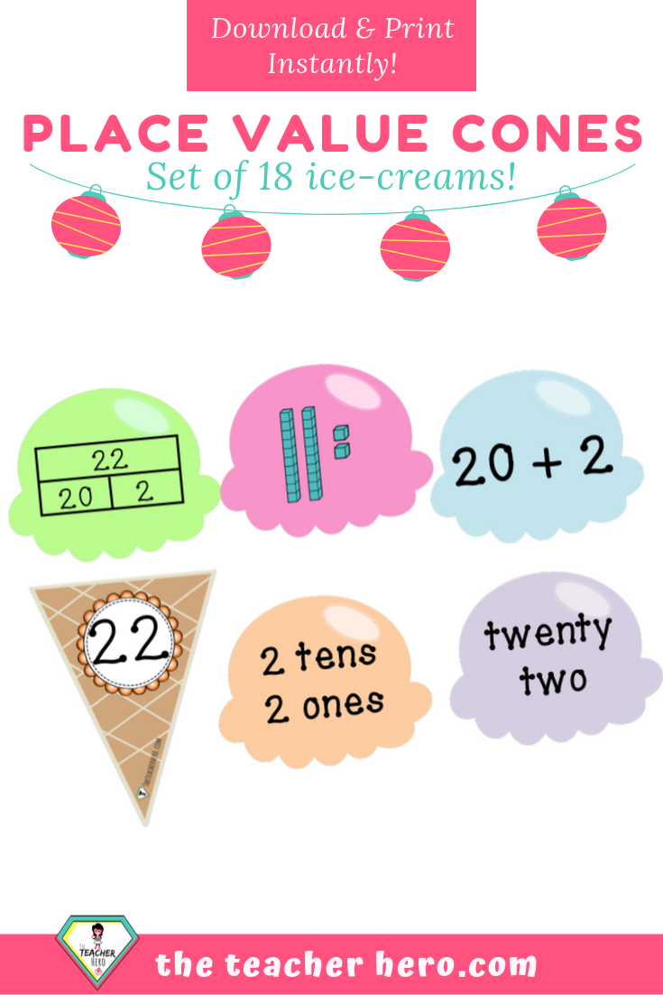 Place Value Game: Ice-cream Match - The Teacher Hero