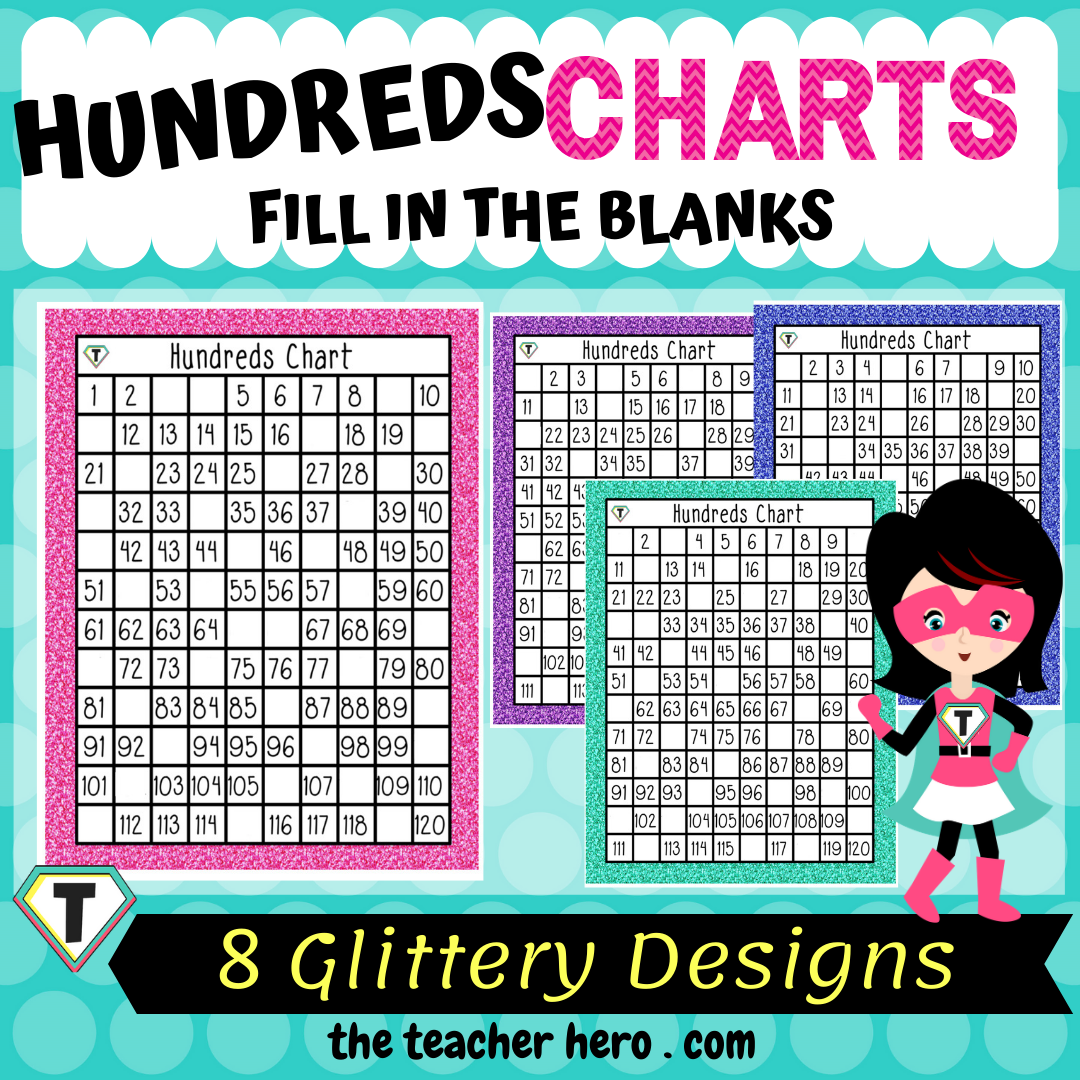Hundreds Charts Fill in the Blanks - The Teacher Hero