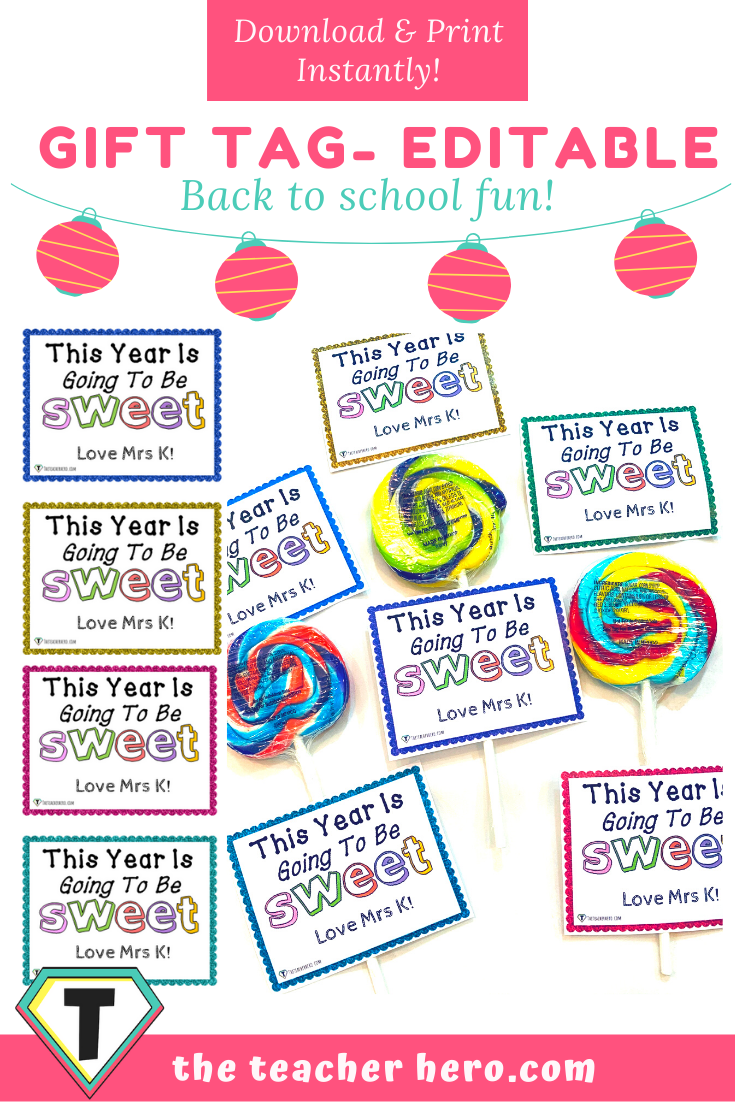 Teacher Gift Tag- Editable download - The Teacher Hero