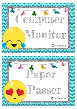 Classroom Jobs Charts- Emoji Theme - The Teacher Hero