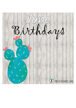Birthday Display- Tropical theme with editable name tags!
