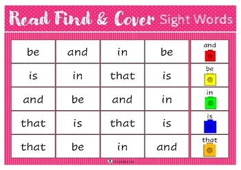 Sight Word Activity- Read Find and Cover - The Teacher Hero