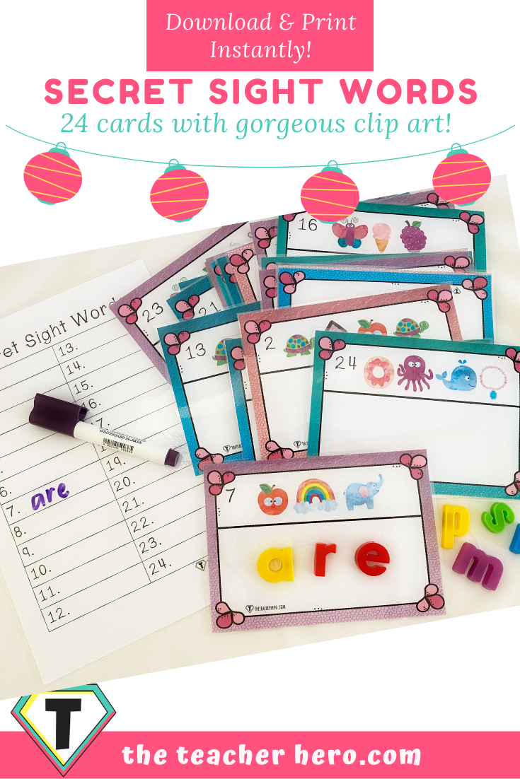 Sight Word Activity - Secret Sight Words! - The Teacher Hero