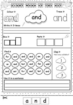 Sight Word of the Day booklet- 100 pages! - The Teacher Hero