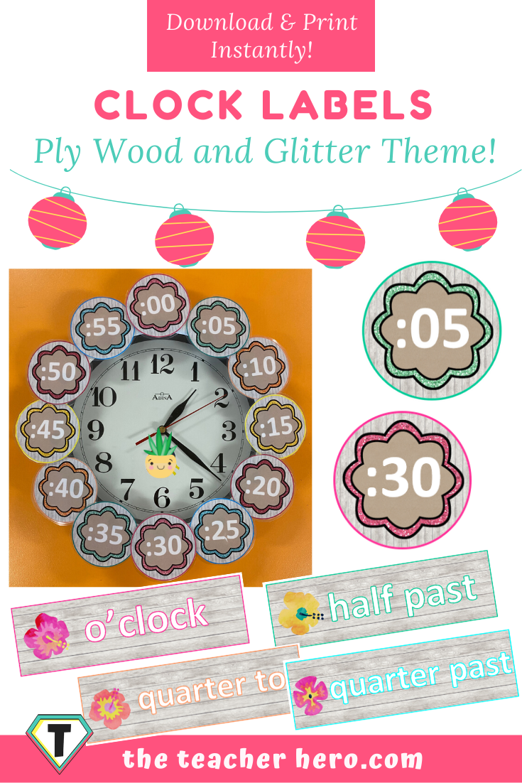 Clock Labels - classroom -printable- The Teacher Hero