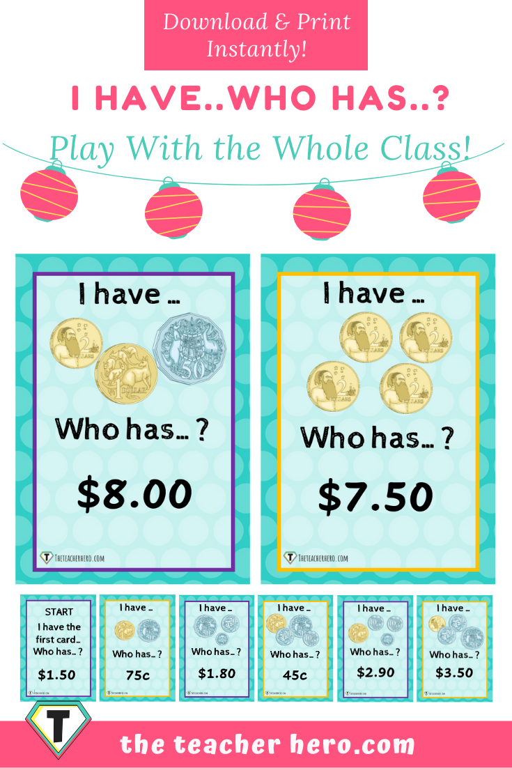 Money Game: I have... who has...? Coins Version
