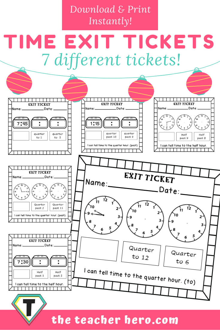 Time Exit Tickets - The Teacher Hero