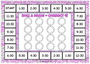 Time Game: Roll a Time, Draw, and Connect 4! - The Teacher Hero