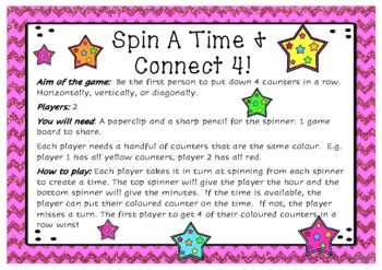 Time Game: Spin a time, connect 4! - The Teacher Hero