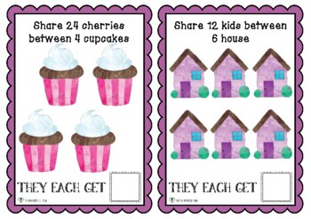 Division Cards- Equal Shares- Set of 18 - The Teacher Hero