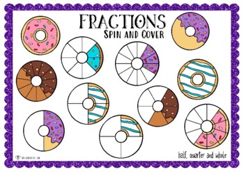 Fractions Game- Spin and Cover Bingo - The Teacher Hero