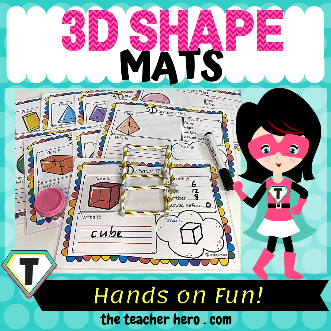 3D Shapes Activity Mats - The Teacher Hero