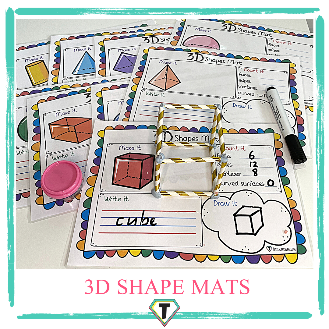 3D Shapes Activity Mats - The Teacher Hero