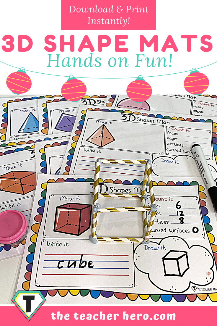 3D Shapes Activity Mats - The Teacher Hero