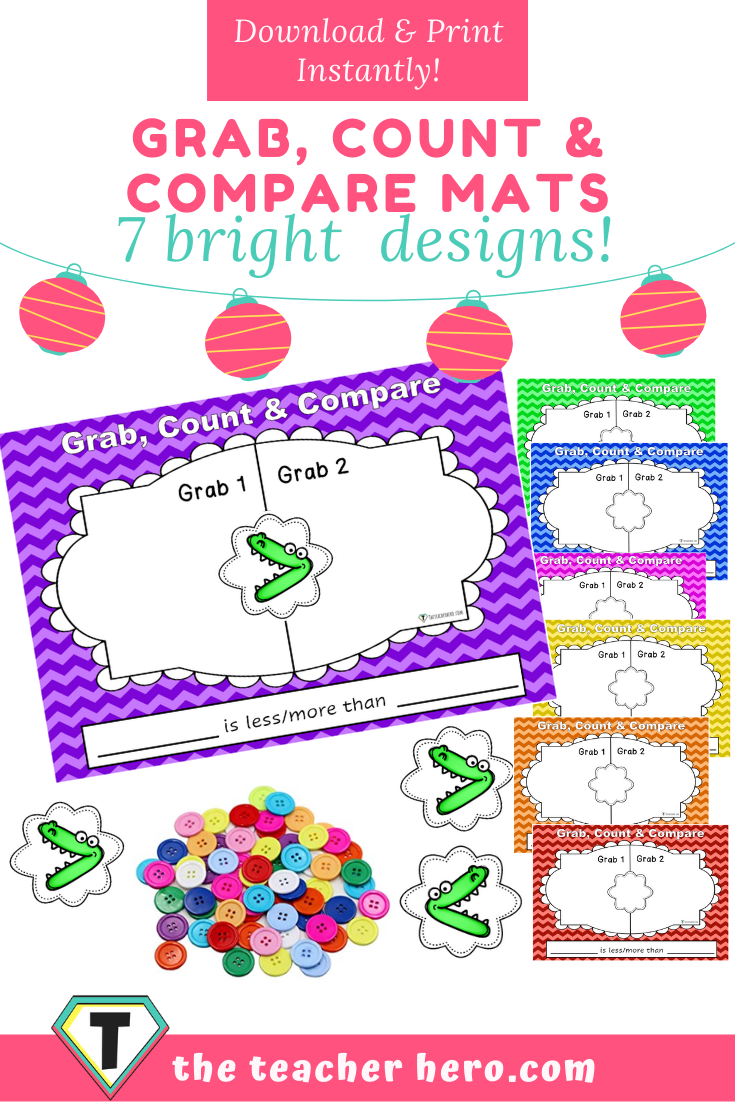 Grab, Count and Compare Mats - The Teacher Hero