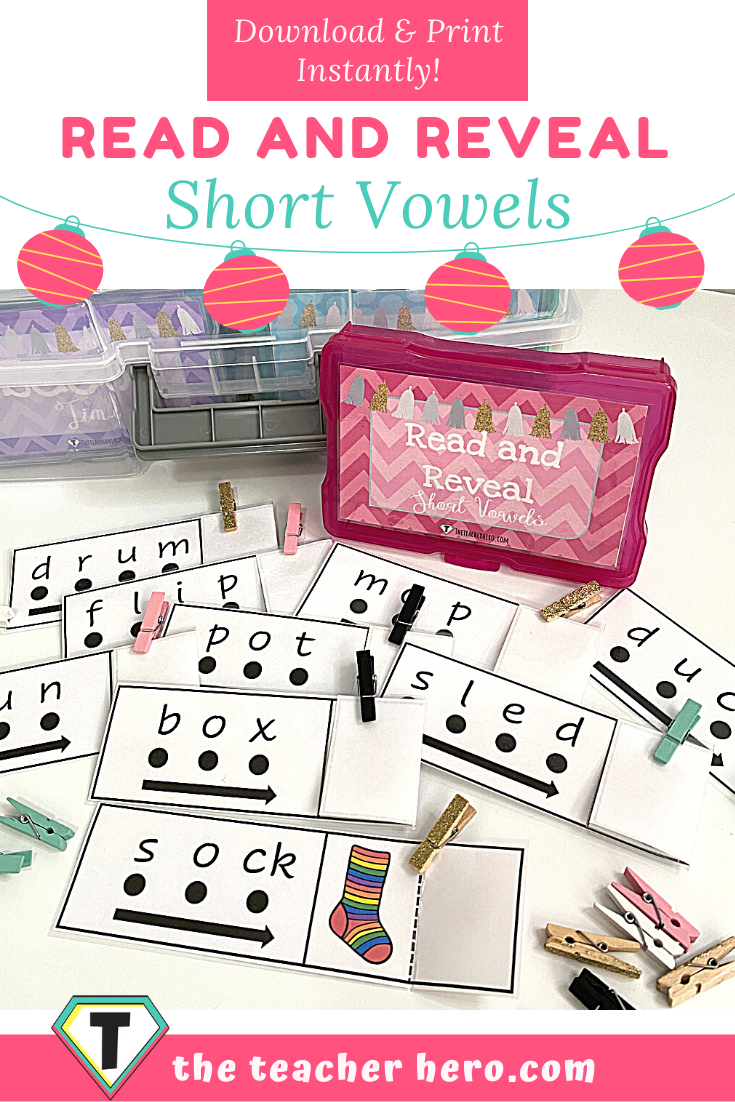 Short Vowel Decoding - Read and Reveal - The Teacher Hero
