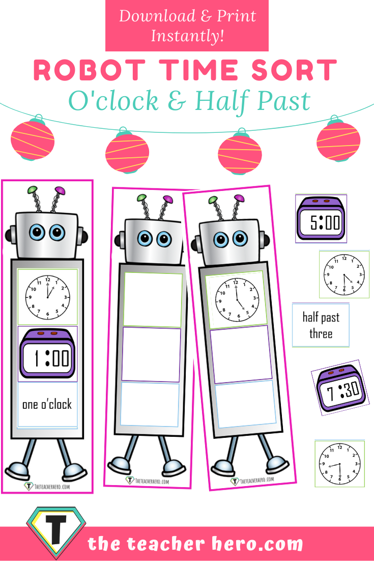 Time Sorting Activity- O'clock and Half Past - The Teacher Hero
