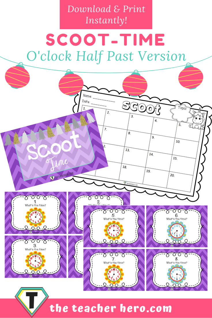 O'clock and half past SCOOT game - The Teacher Hero