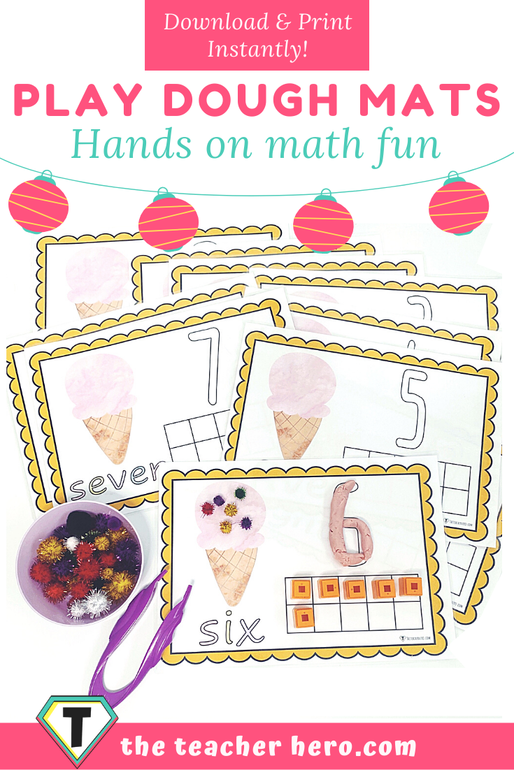 Numbers Play Dough Mats- Ice Creams - The Teacher Hero