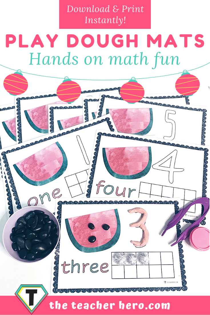 Play Dough Mats 1-10 Watermelons - The Teacher Hero