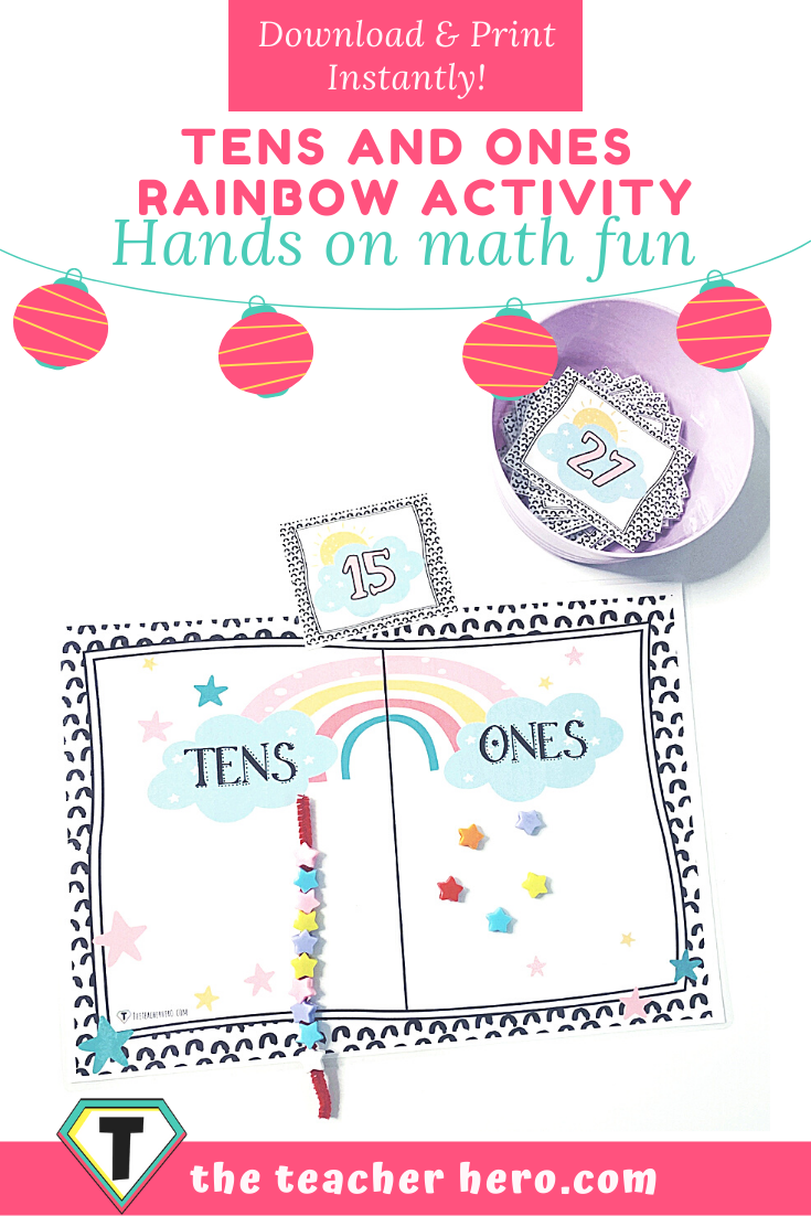 Tens and Ones Place Value Rainbow Mat - The Teacher Hero