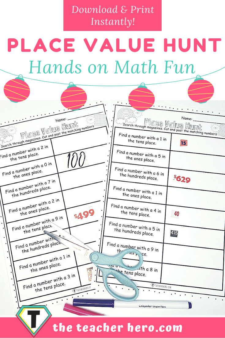 Place Value Scavenger Hunt - The Teacher Hero