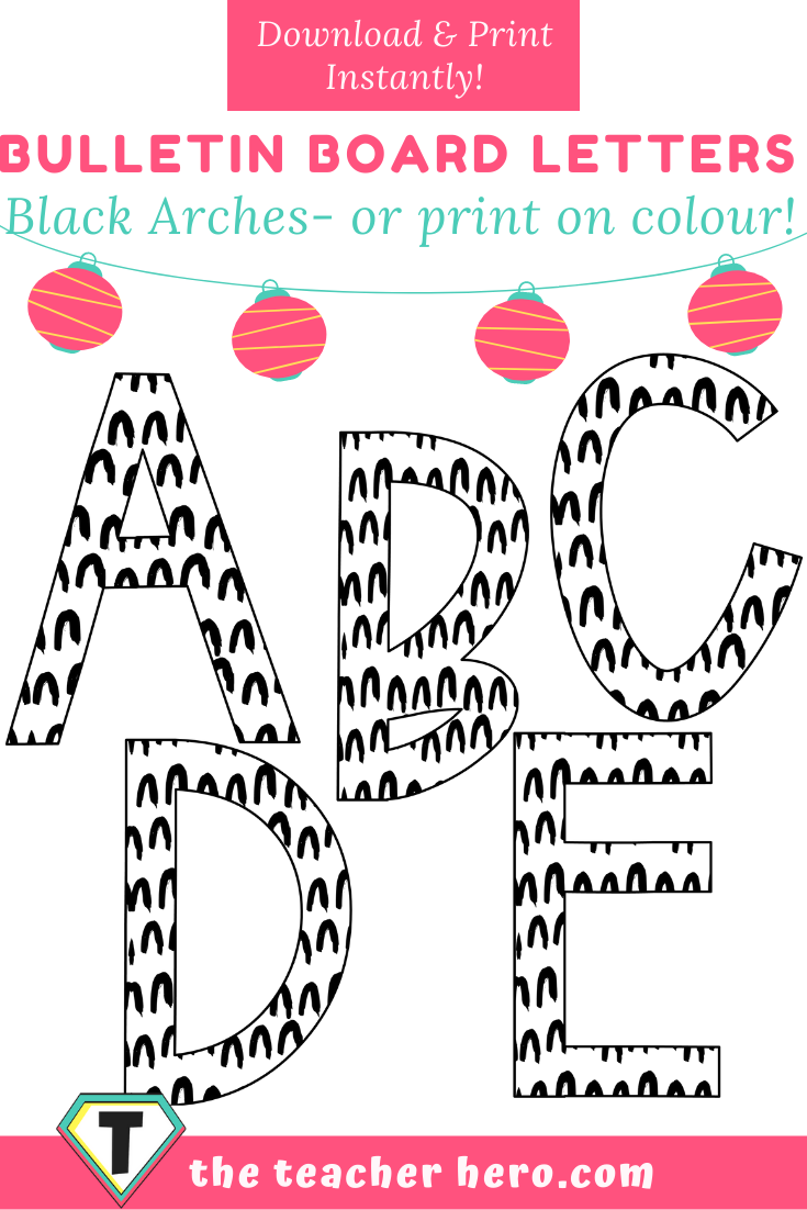 Bulletin Board Letters - Black Arches
