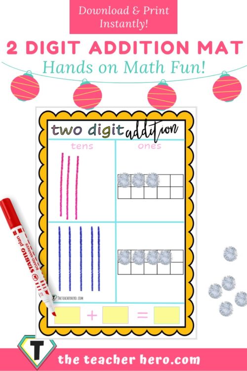 2 Digit Addition Mat - The Teacher Hero