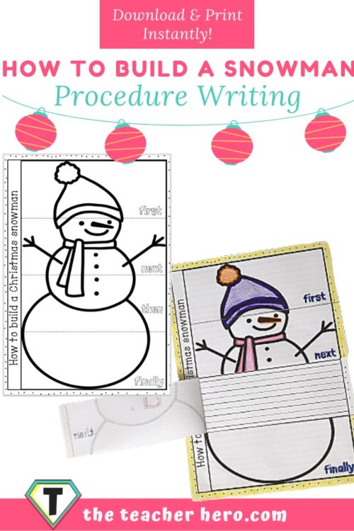Christmas Procedure Writing- snowman - The Teacher Hero