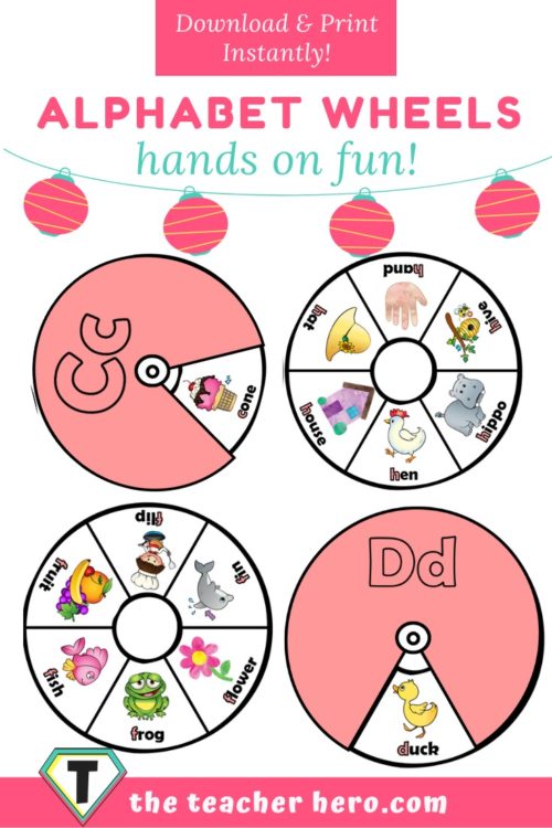 Alphabet Pin Wheels - The Teacher Hero