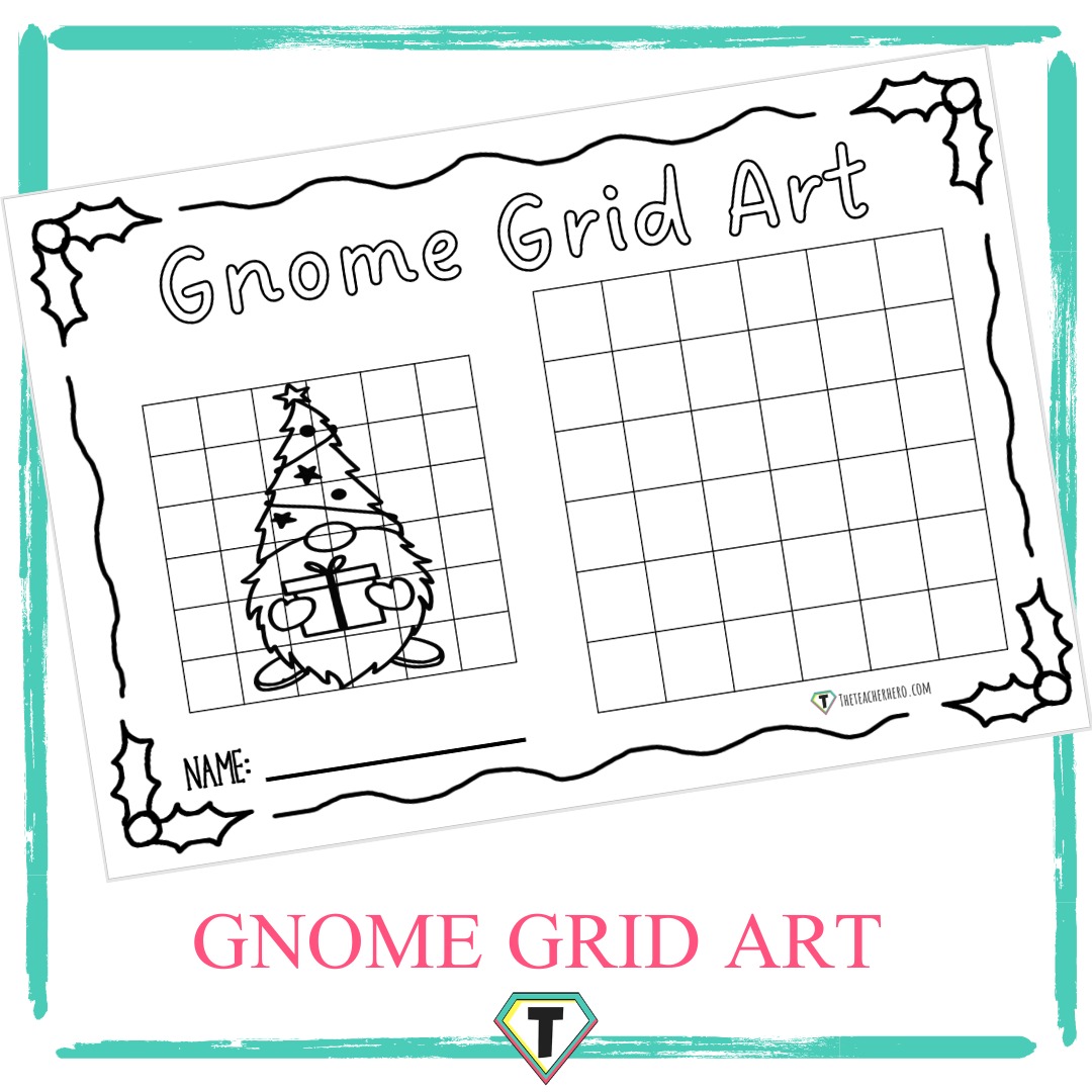 Christmas Gnome Grid Art - The Teacher Hero