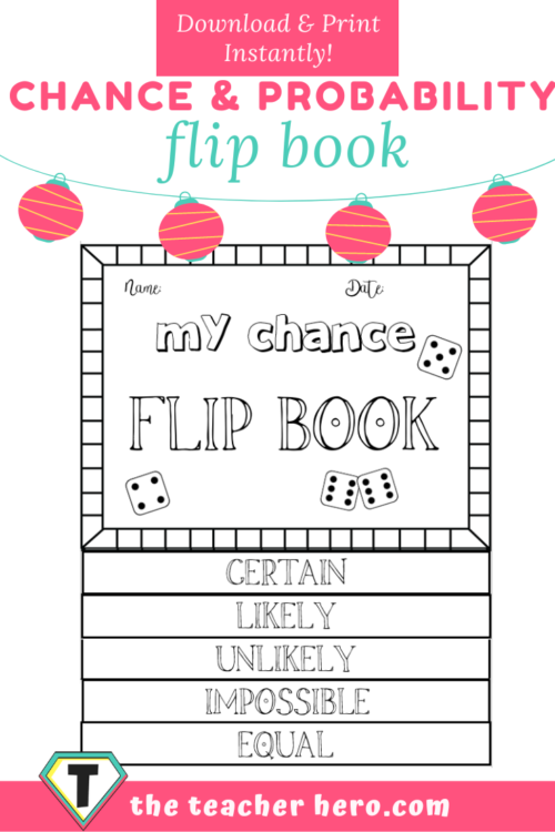Chance and Probability Flipbook - The Teacher Hero
