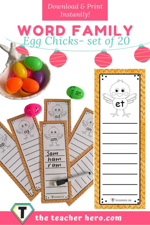 Word Family Chicks - The Teacher Hero