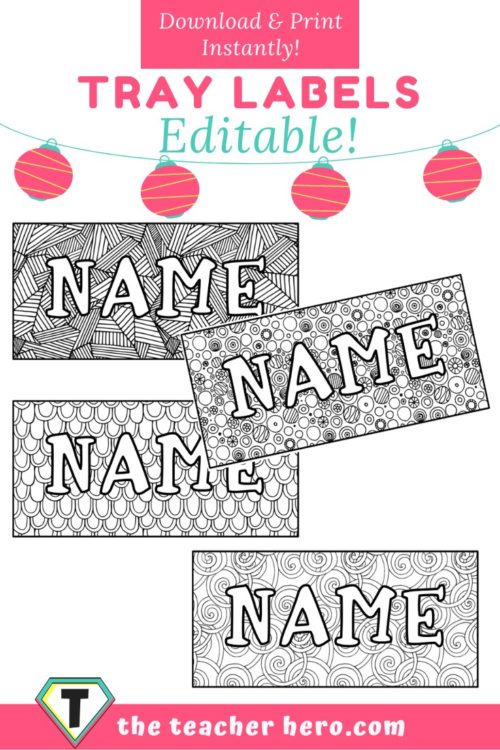 Editable Name Tray Labels - The Teacher Hero