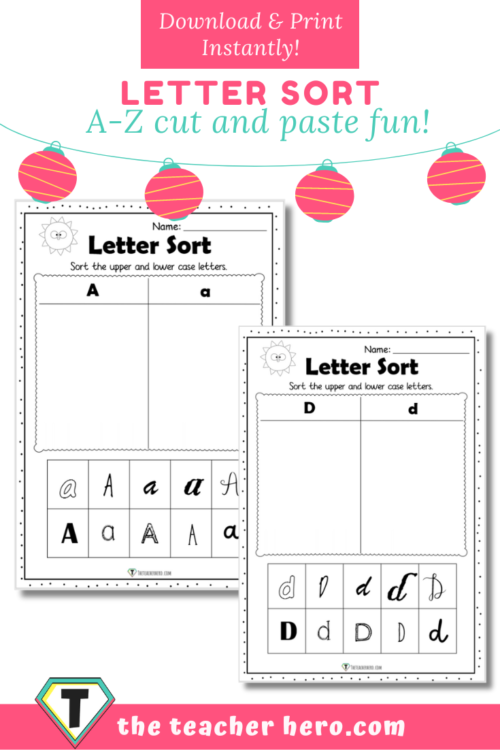 Letter Sort A-Z - The Teacher Hero