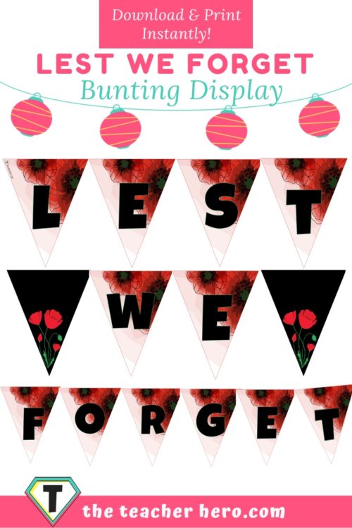 Lest We Forget Bunting - The Teacher Hero